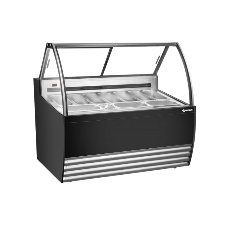 Omcan 55″ Gelato Display Showcase (Black Exterior) with 10 Pans - 49007 ...